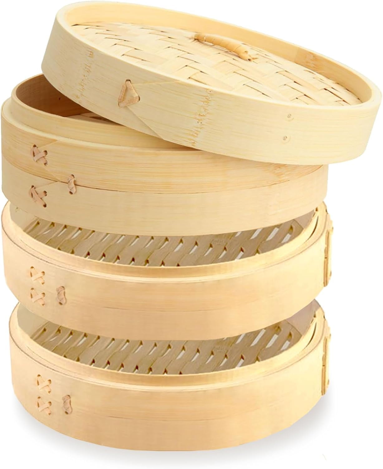 Bamboo Steamer 8 Inch 3 Tier Dumpling Steamer Basket for Cooking Small ...