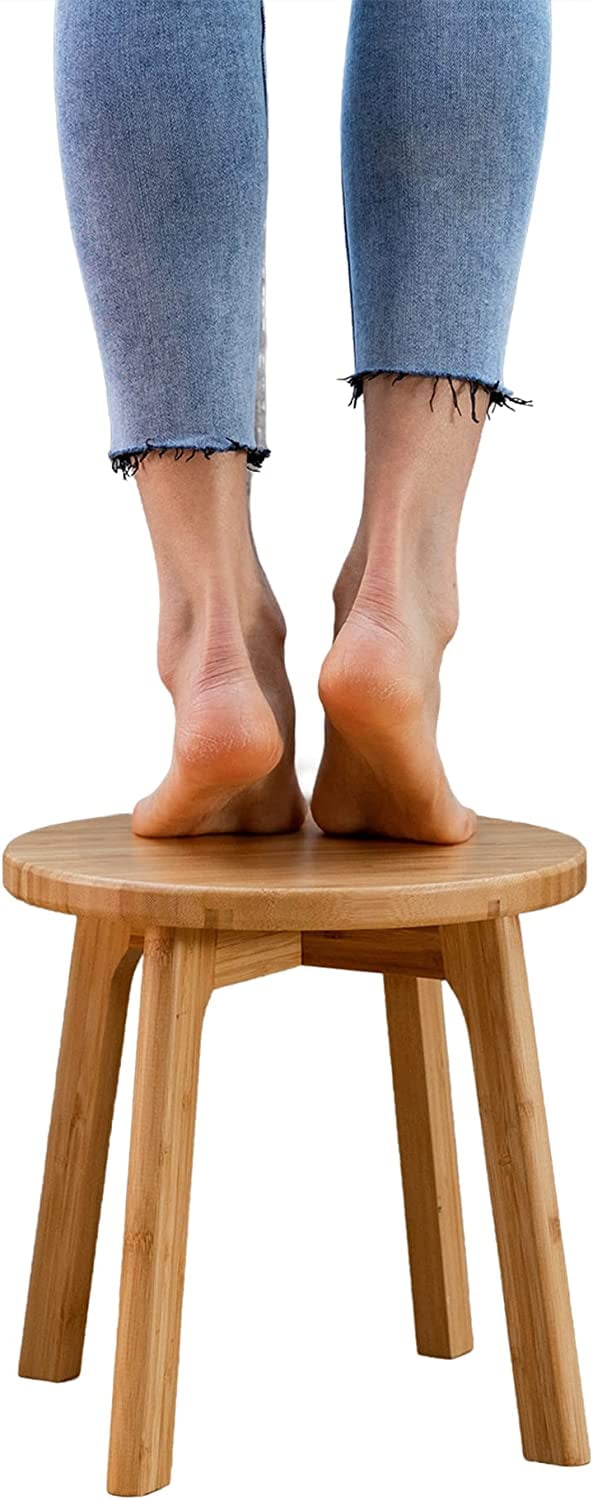 Bamboo Step Stool, 11.8 inches - Sturdy Foot Stool for Adults, Kids ...