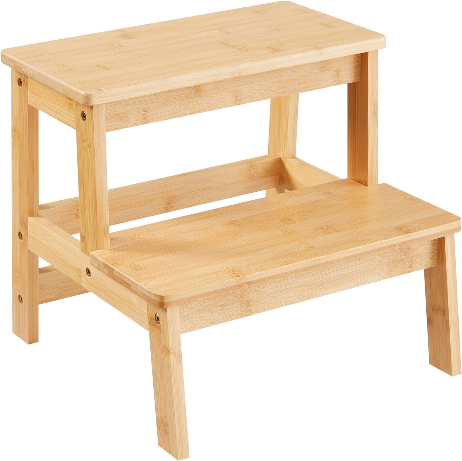 Bamboo Step Stools for Adults Kids, 2 Step Stool for Kichen/Bathroom ...