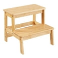 Bamboo Step Stools for Adults Kids, 2 Step Stool for Kichen/Bathroom ...