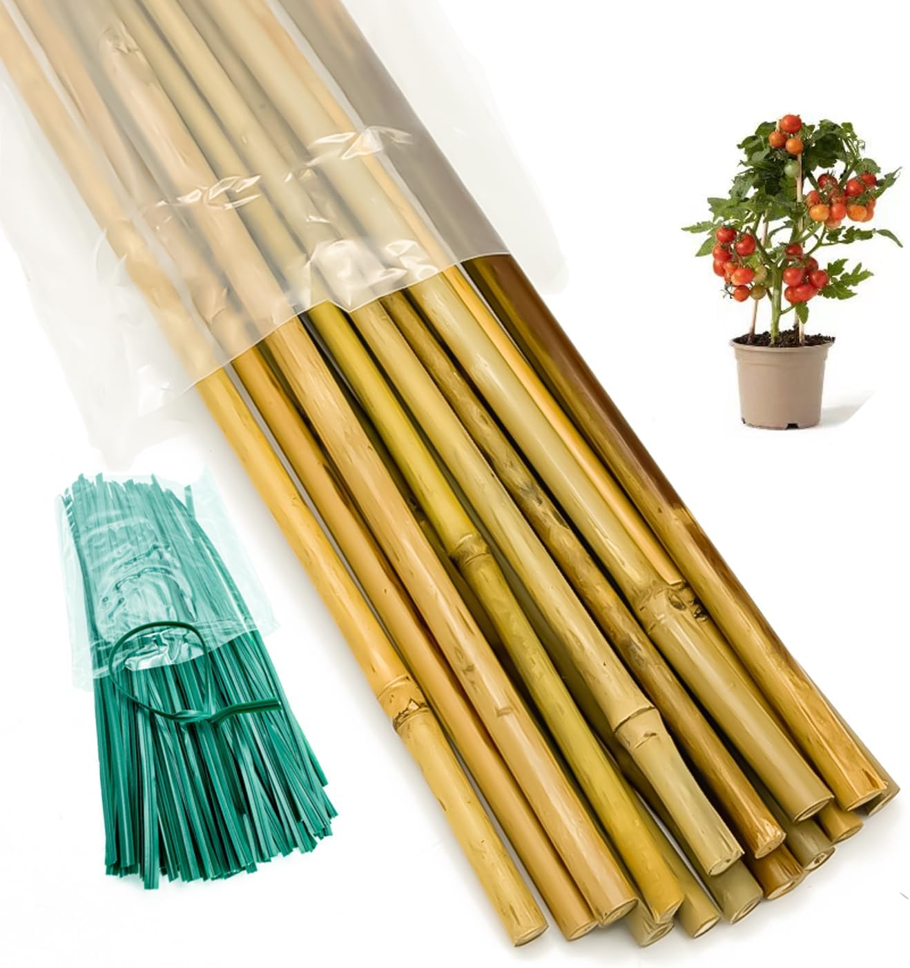 Bamboo Sticks for Plants, Garden Stakes for Indoor and Outdoor Plants ...