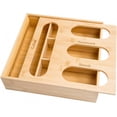 Bamboo Storage Bag Organizer and Dispenser, Suitable for Kitchen ...