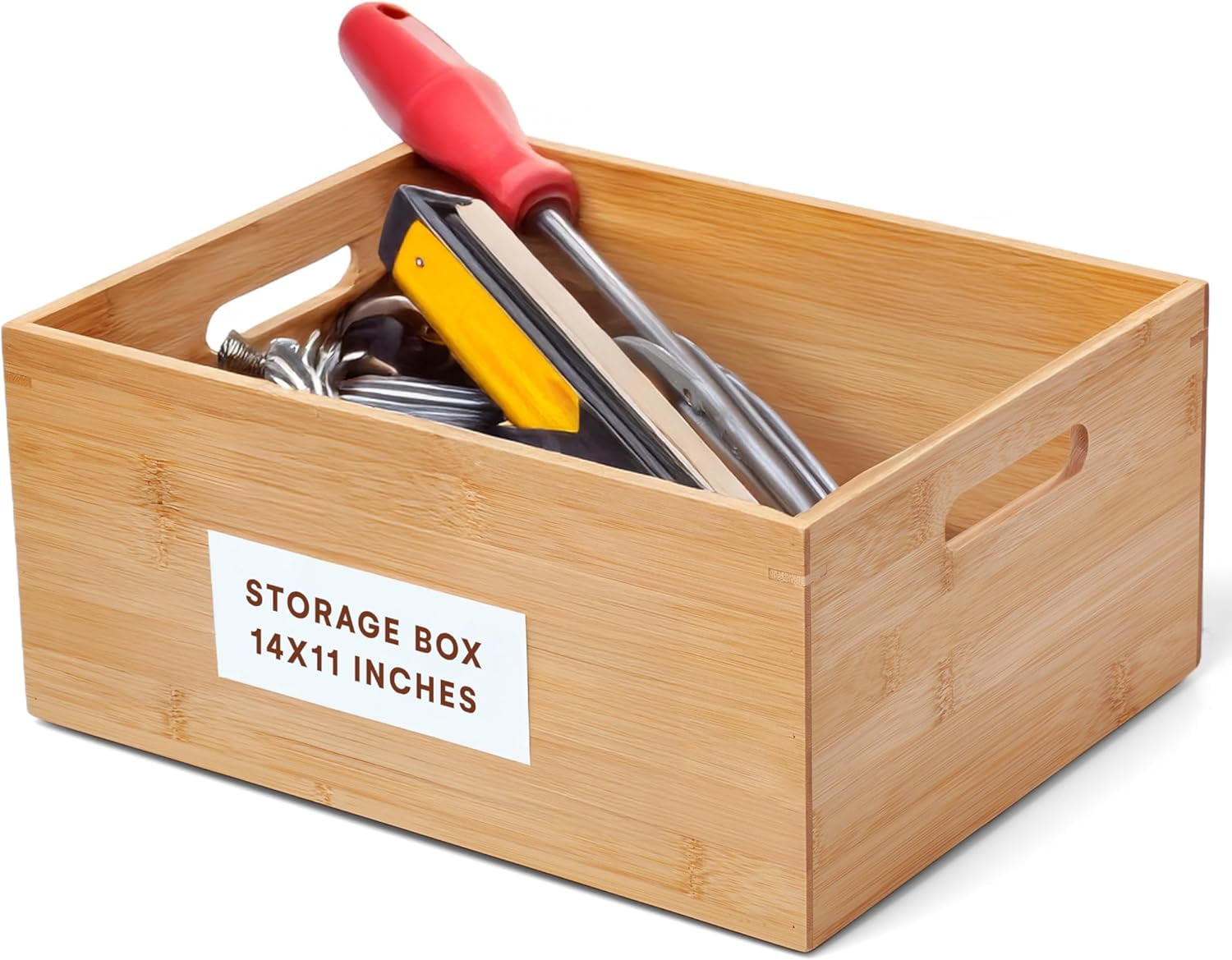 Bamboo Storage Box - Wood Crate - Bamboo Box for Kitchen, Living Room ...