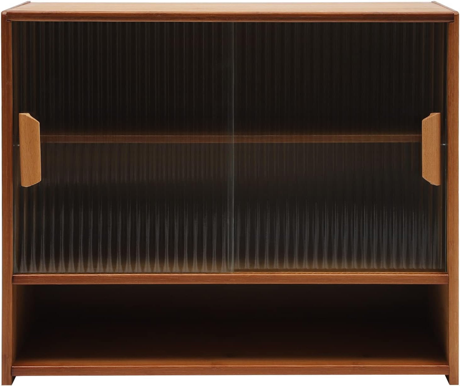 Bamboo Storage Cabinet Kitchen Pantry Sideboard with Acrylic Door ...