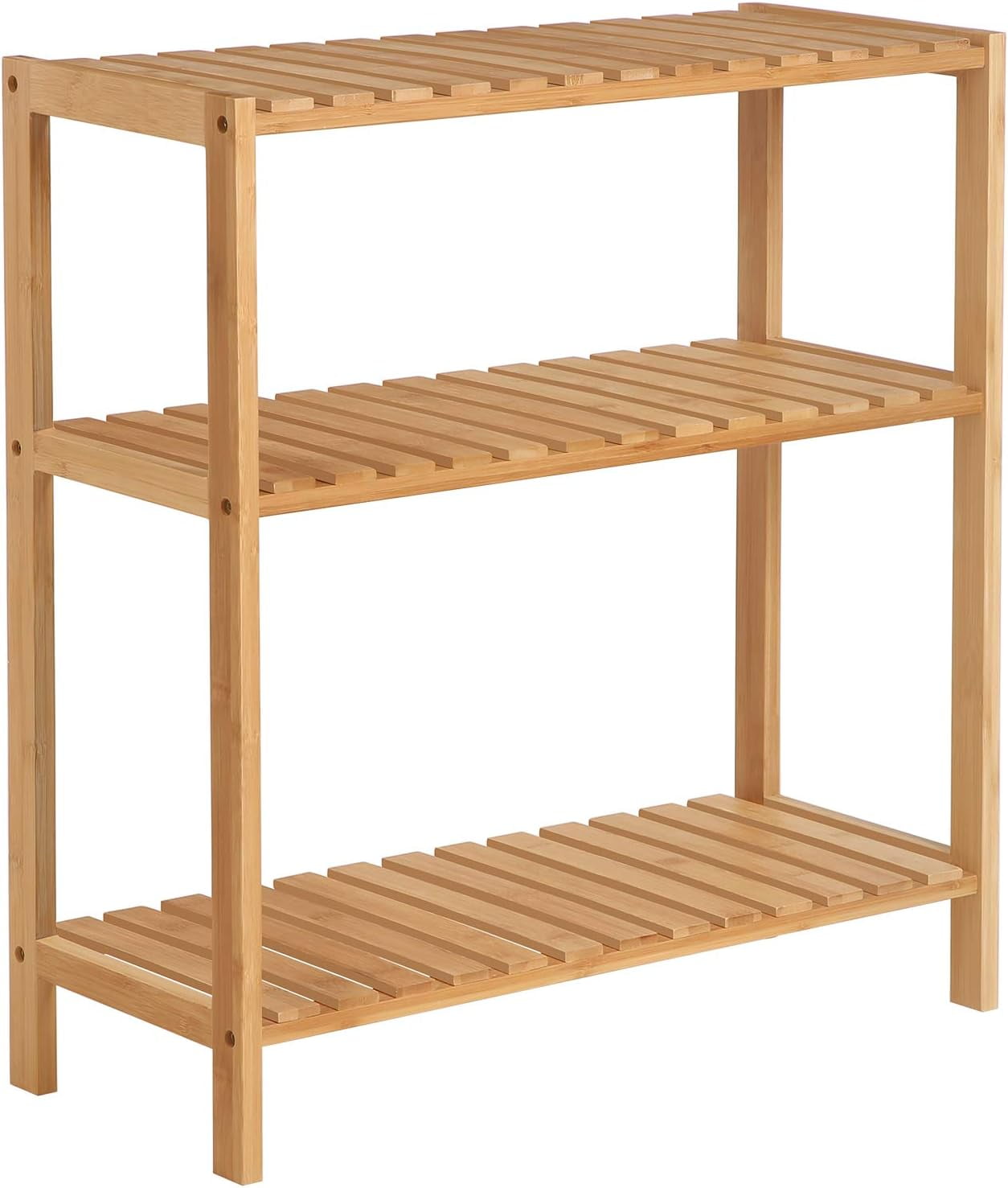 Bamboo Storage Shelf, 3-Tier Shelving Unit, Multifunctional, in The ...