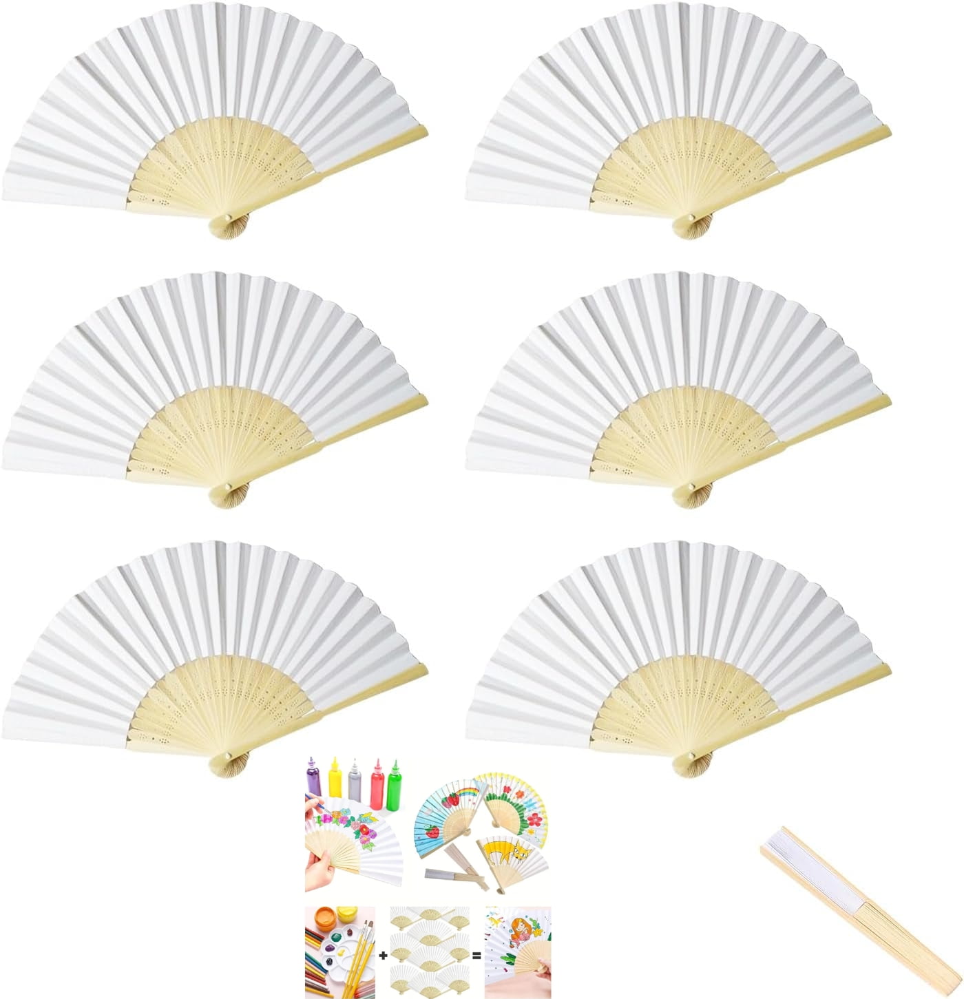 Bamboo Sublimation Fans Blanks, Line Dance Handheld Folding Fan with ...
