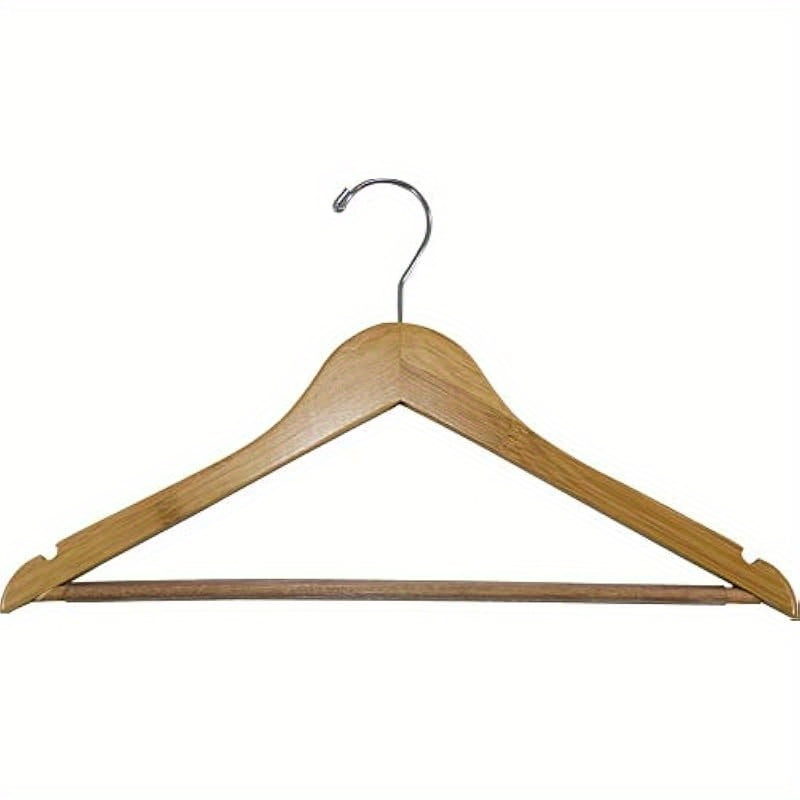Bamboo Suit Hanger with Black Vinyl Bar Eco-Friendly 17 Inch Flat ...