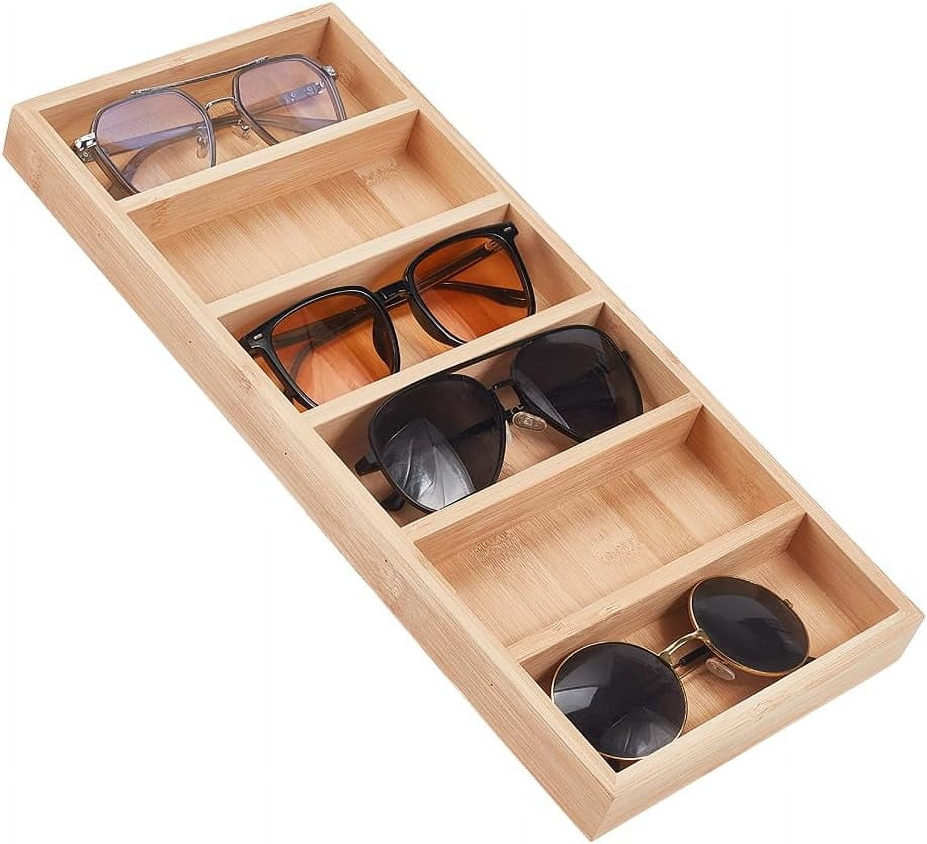 Bamboo Sunglass Display Plate Rectangle Wheat 17.5x39.7x2.95cm Mixed ...