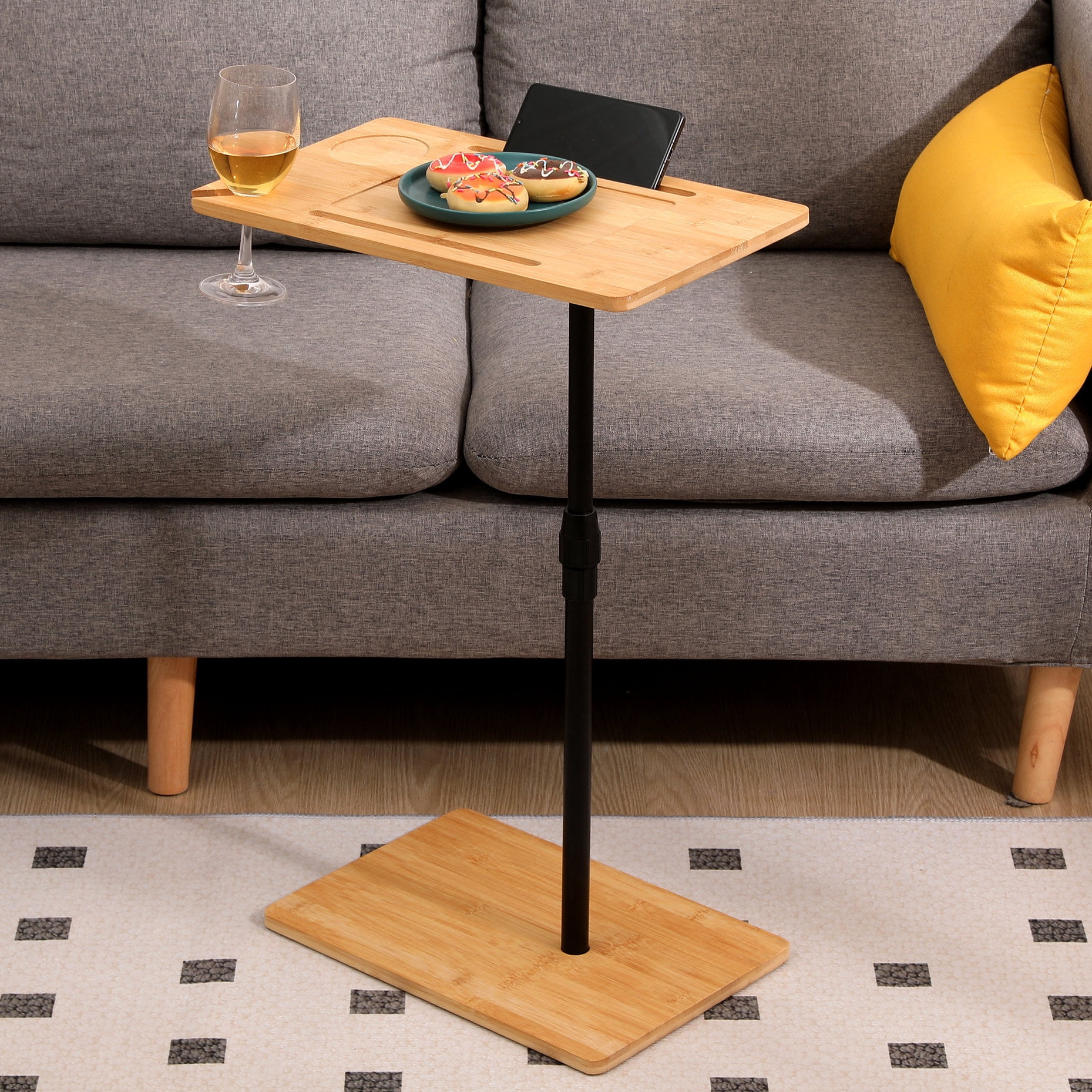 Bamboo Surface & Iron Weights Table+Multi-Purpose Storage”-“Small ...