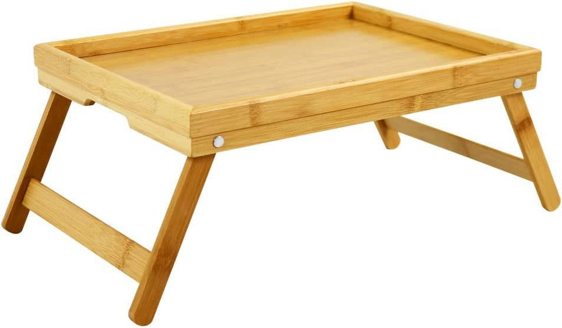 Bamboo TV Bed Tray Table with Folding Legs Serving Trays Drawing Table ...