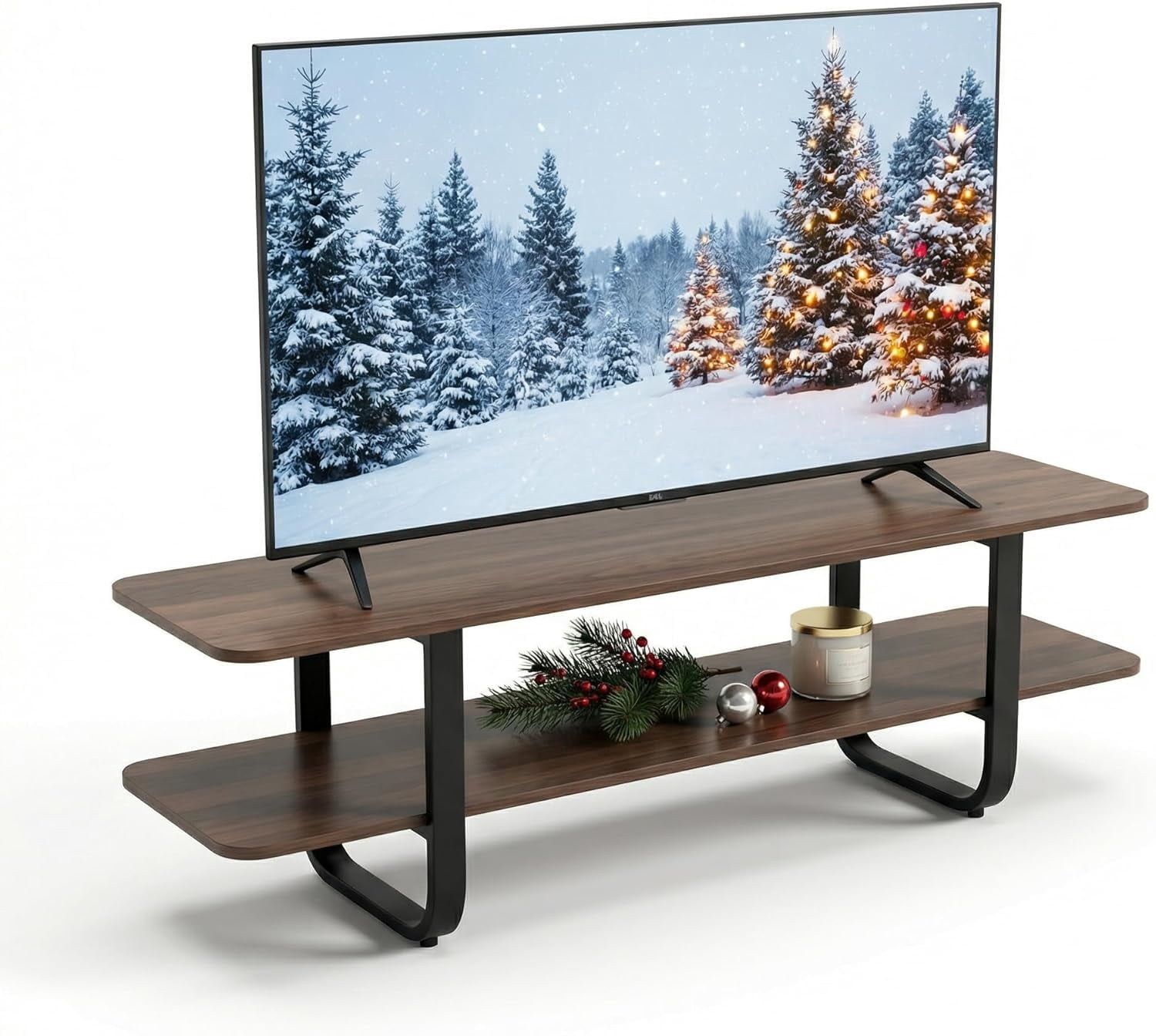 Bamboo TV Stand for Up to 65 Inch, Mid Century Modern Entertainment ...