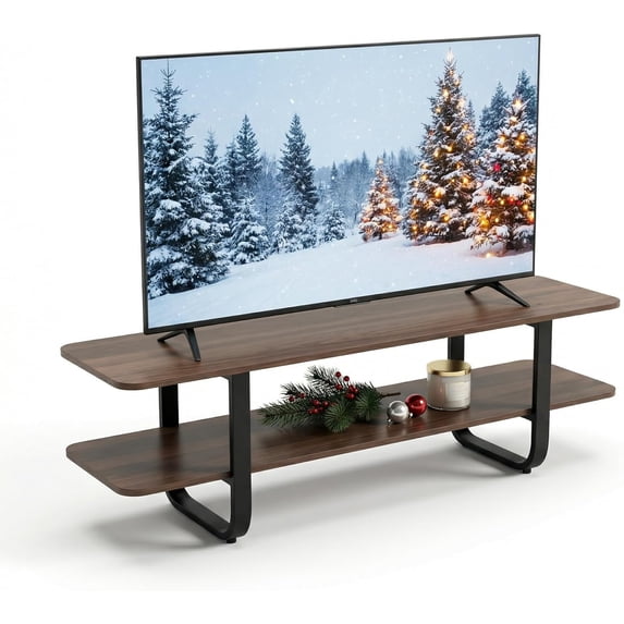 Bamboo TV Stand for Up to 65 Inch, Mid Century Modern Entertainment ...