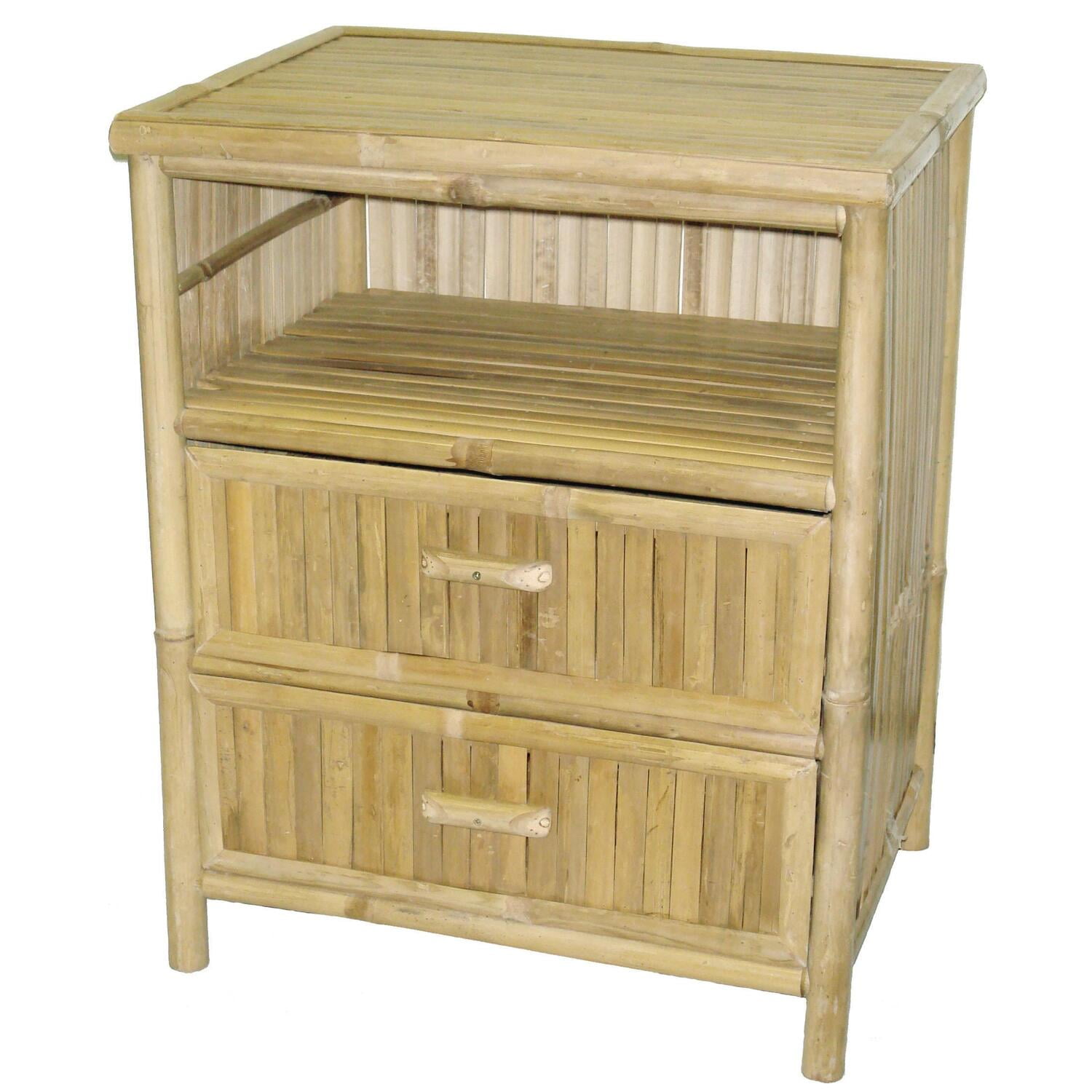 Bamboo Table/Stand 2 Draws - Walmart.com