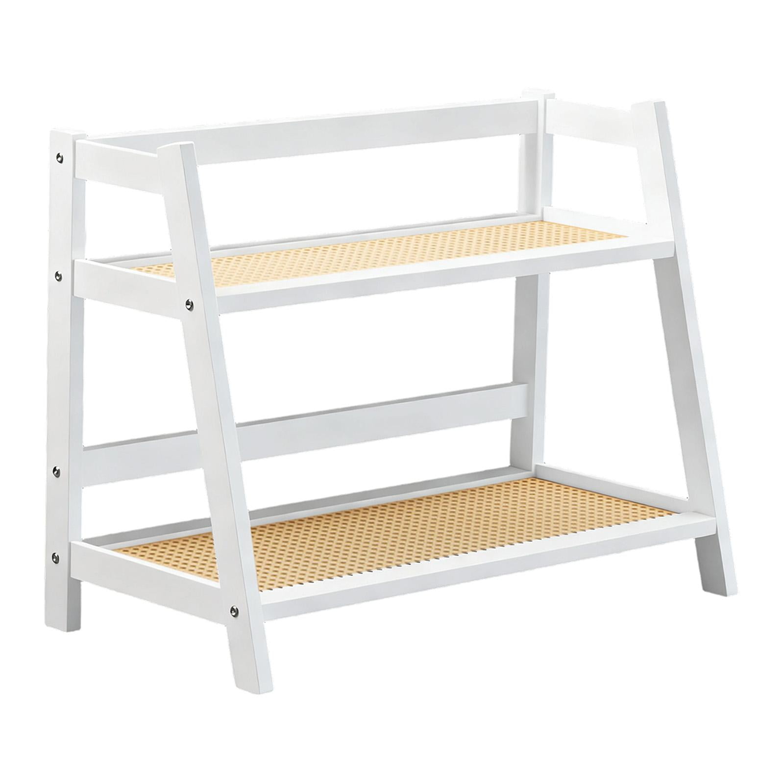Bamboo Tabletop Shelf Double Layer Countertop Storage Rack Space Saving ...