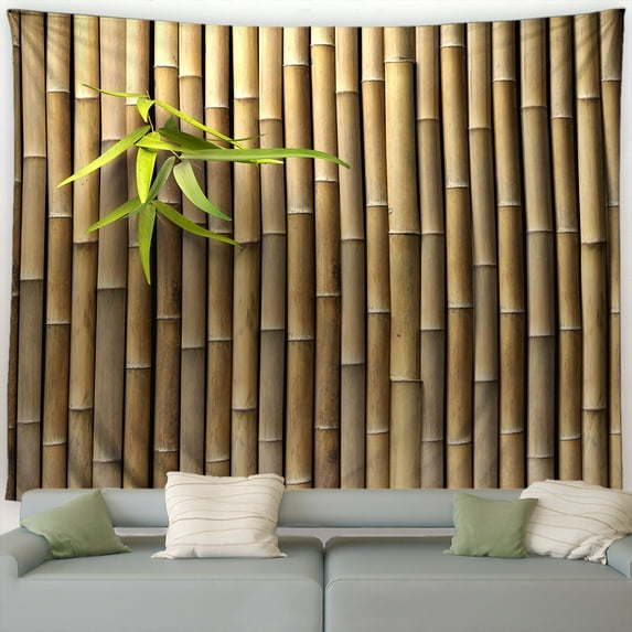 Bamboo Tapestry Stems Leaves Oriental Nature Wood Image Wide Background ...