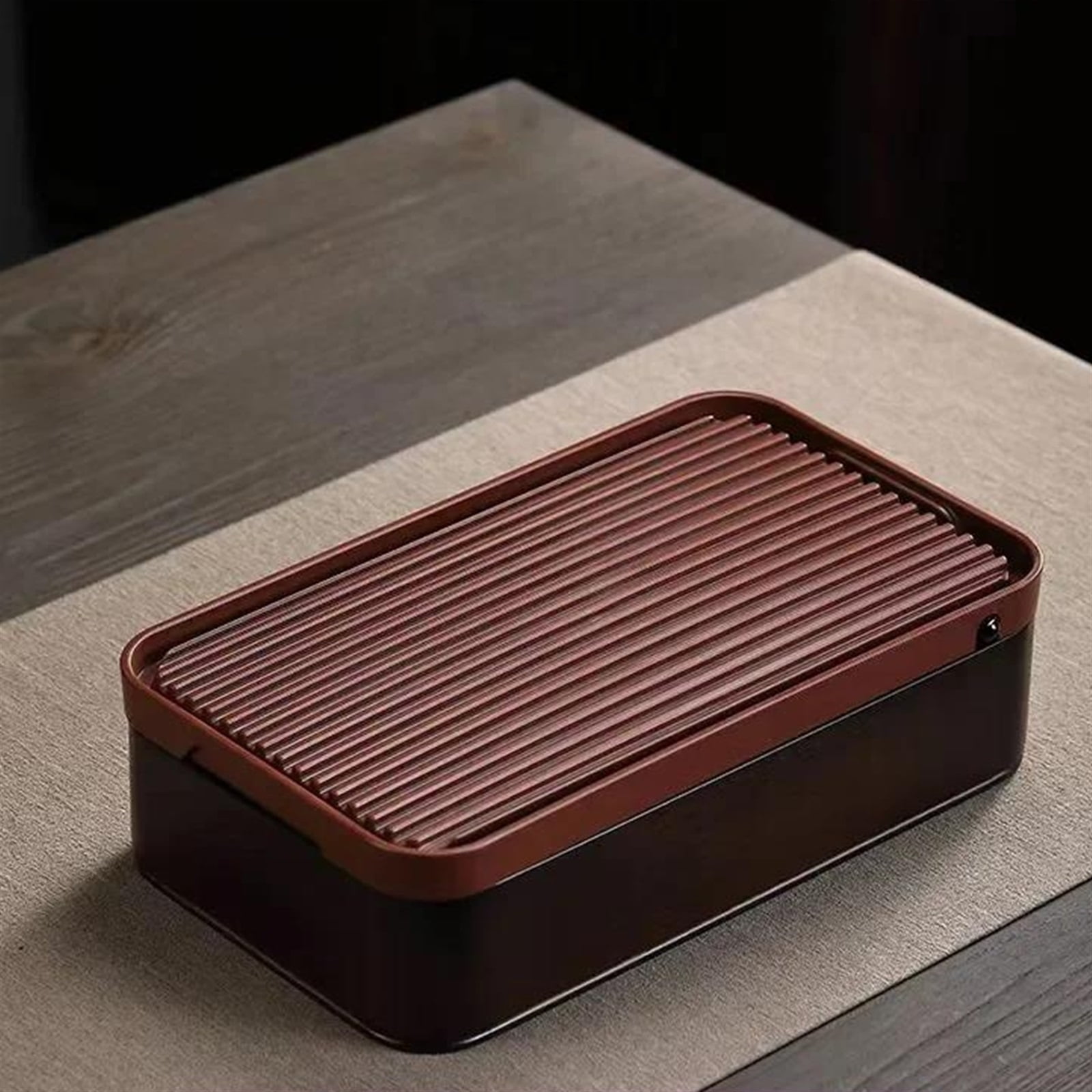 Bamboo Tea Tray Drainage Tea Set Storage Box Family Living Room Kung Fu ...