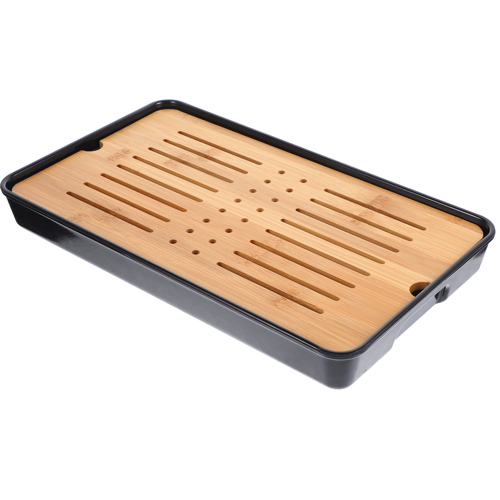 Bamboo Tea Tray Tea Set Drain Tray Kitchen Drain Tray Dish Drainer ...