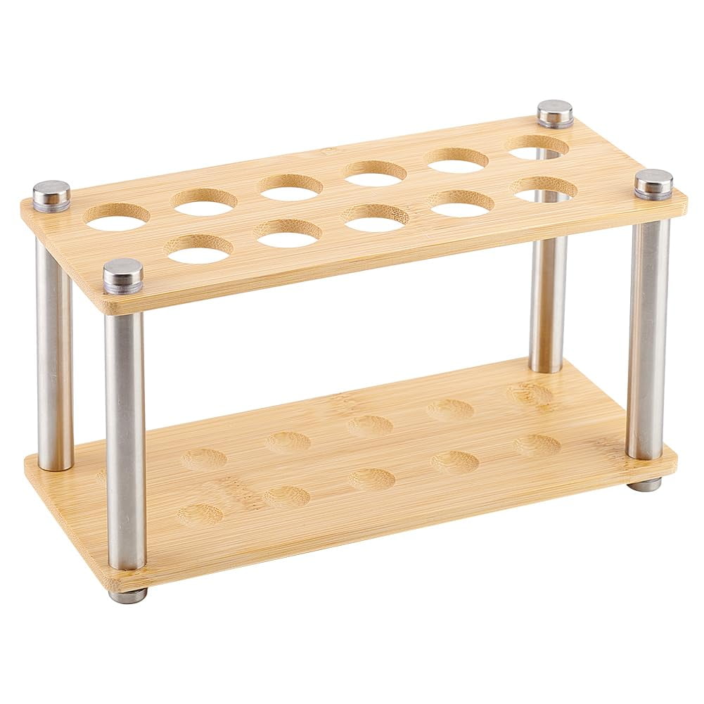 Bamboo Test Tube Rack 11 Holes Lab Test Tube Holder for 21.5mm Diameter ...