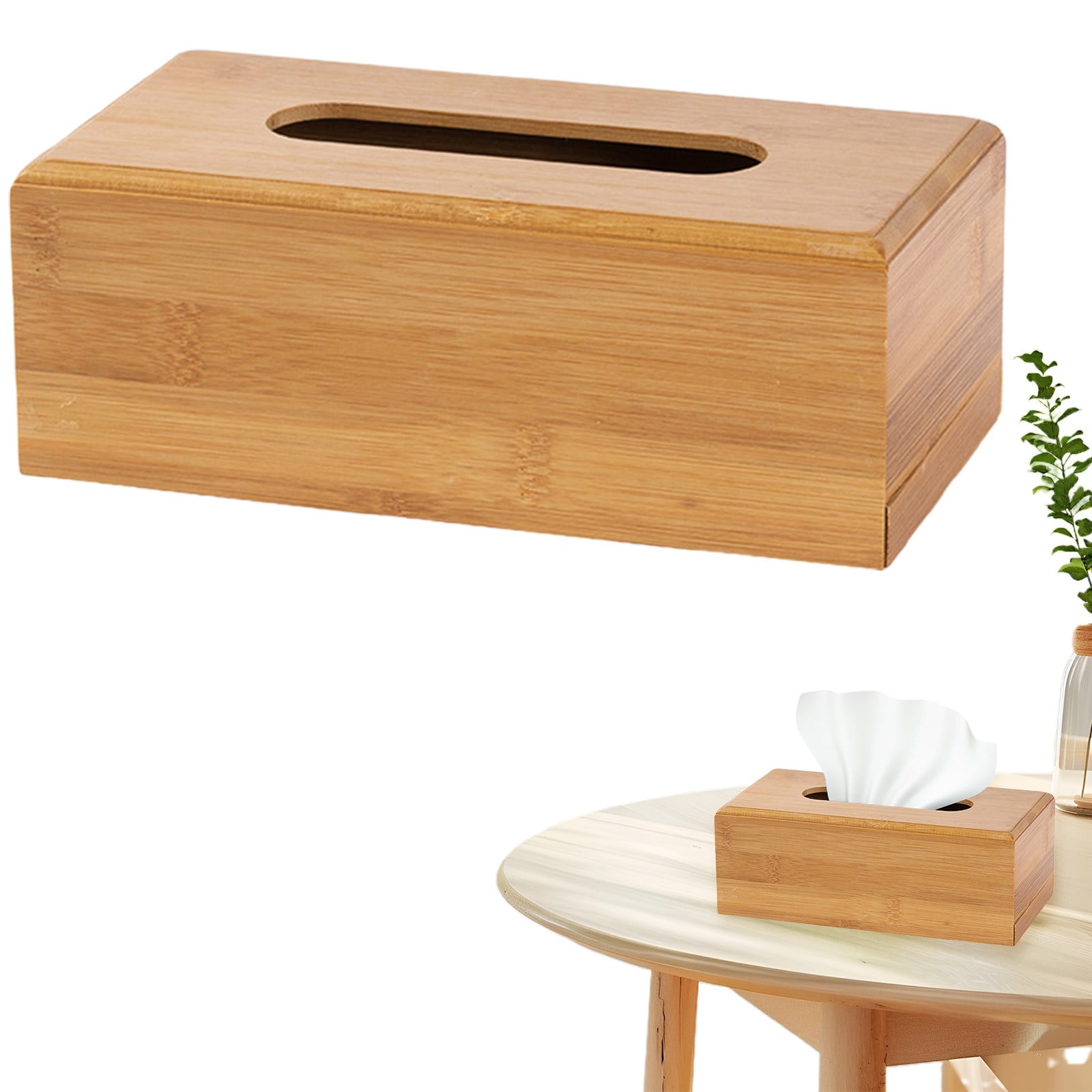 Bamboo Tissue Box Cozival Natural Bamboo Wood Tissue Box Cover, Storage ...