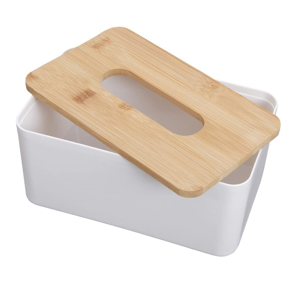 Bamboo Tissue Box Holder Cover Rectangle Tissue Organizer Dispenser for ...