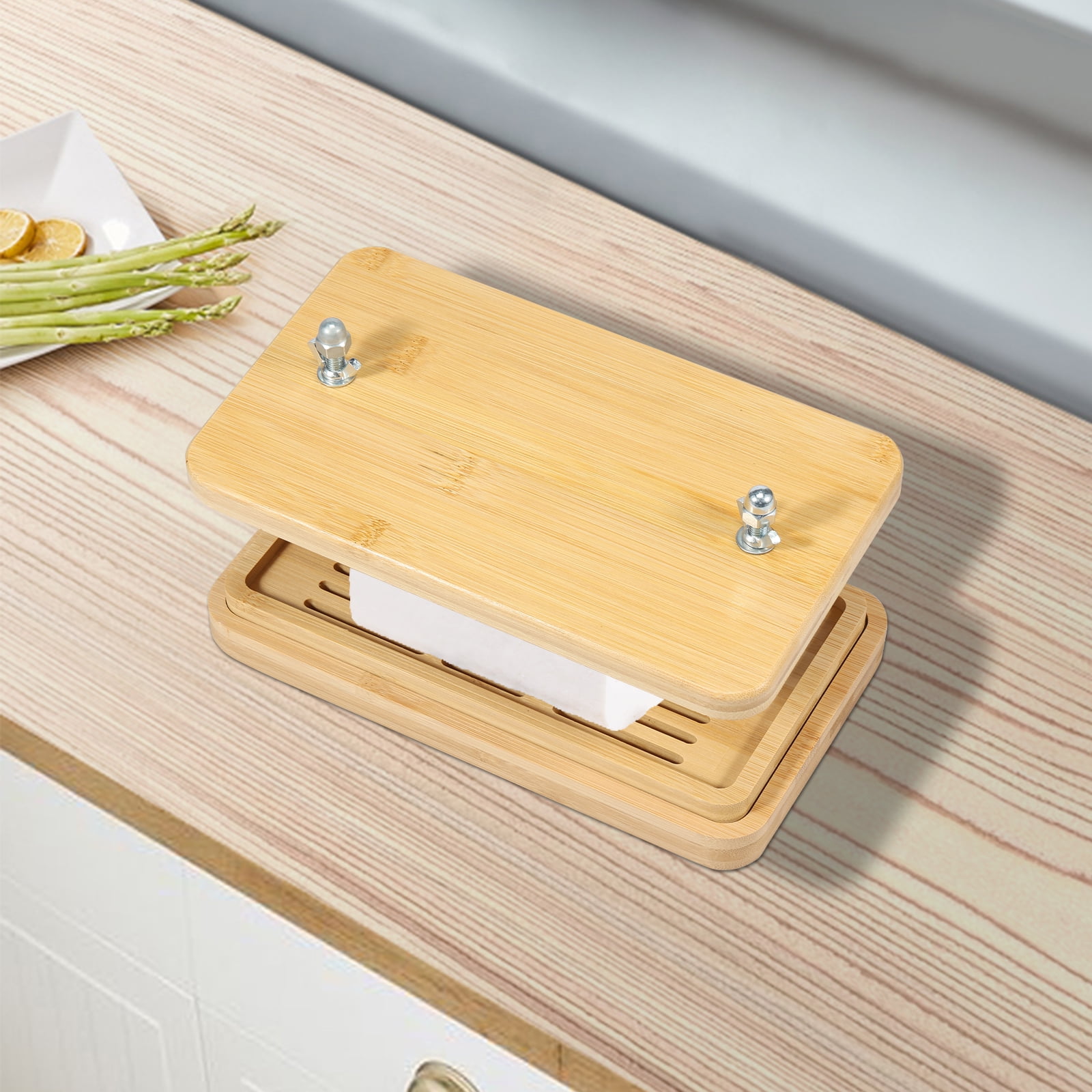 Bamboo Tofu Press,Built in Tofu Strainer and Drip Tray - Easily Remove ...