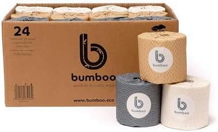 Bamboo Toilet Roll 24 Pack | Wrapped Toilet Paper 3 ply, 300 Sheets ...