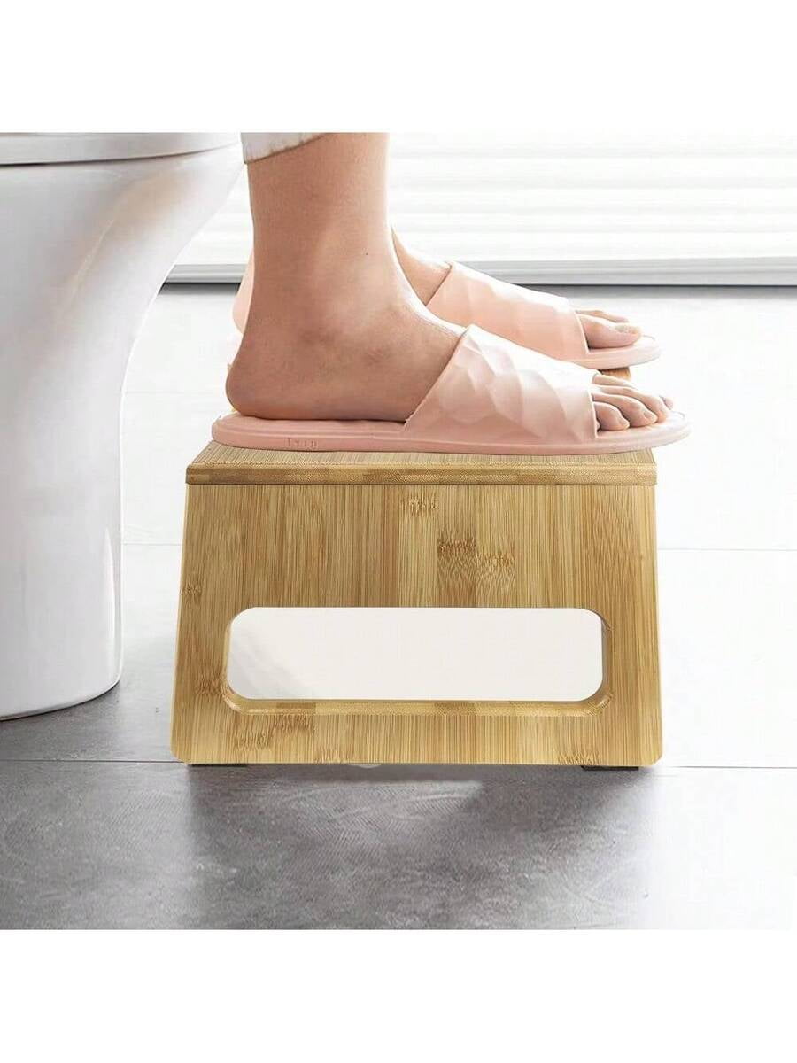 Bamboo Toilet Stool,7" Heavy Duty Poop Stool For Bathroom Portable ...