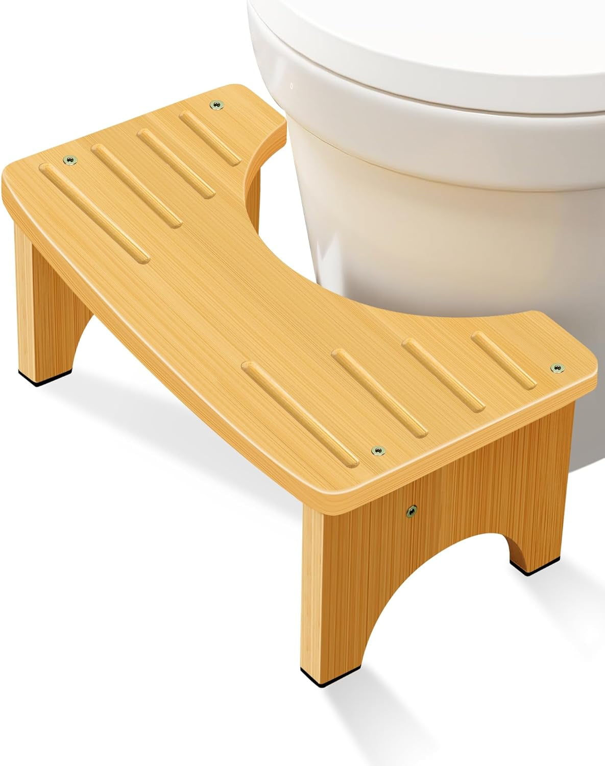 Bamboo Toilet Stool Squat Adult, 6.5 Inch Squatting Potty for Bathroom ...