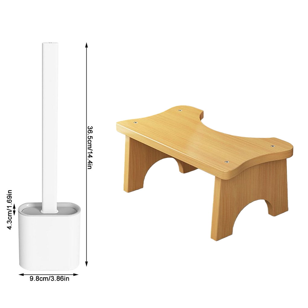 Bamboo Toilet Stool Toilet Brush Non-Slip Potty Seat Children Pregnant ...