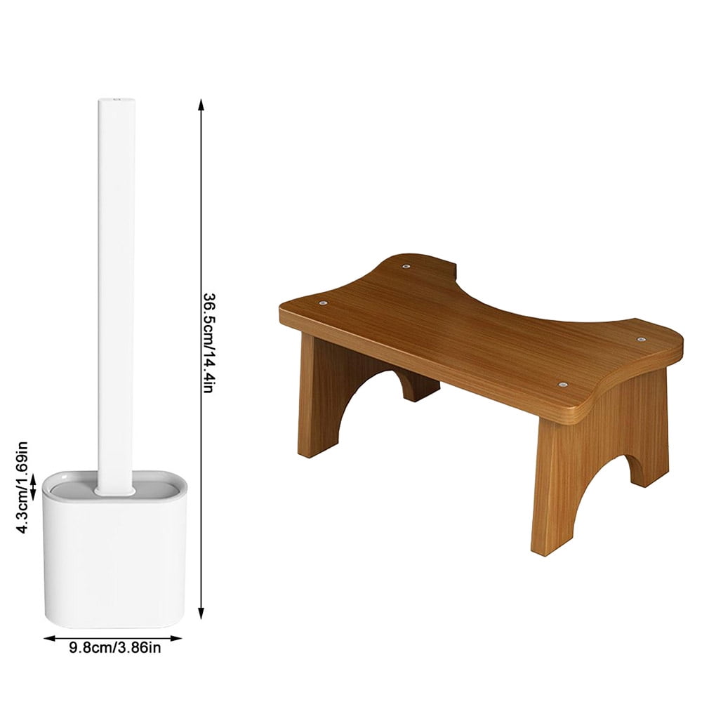 Bamboo Toilet Stool Toilet Brush Non-Slip Potty Seat Children Pregnant ...