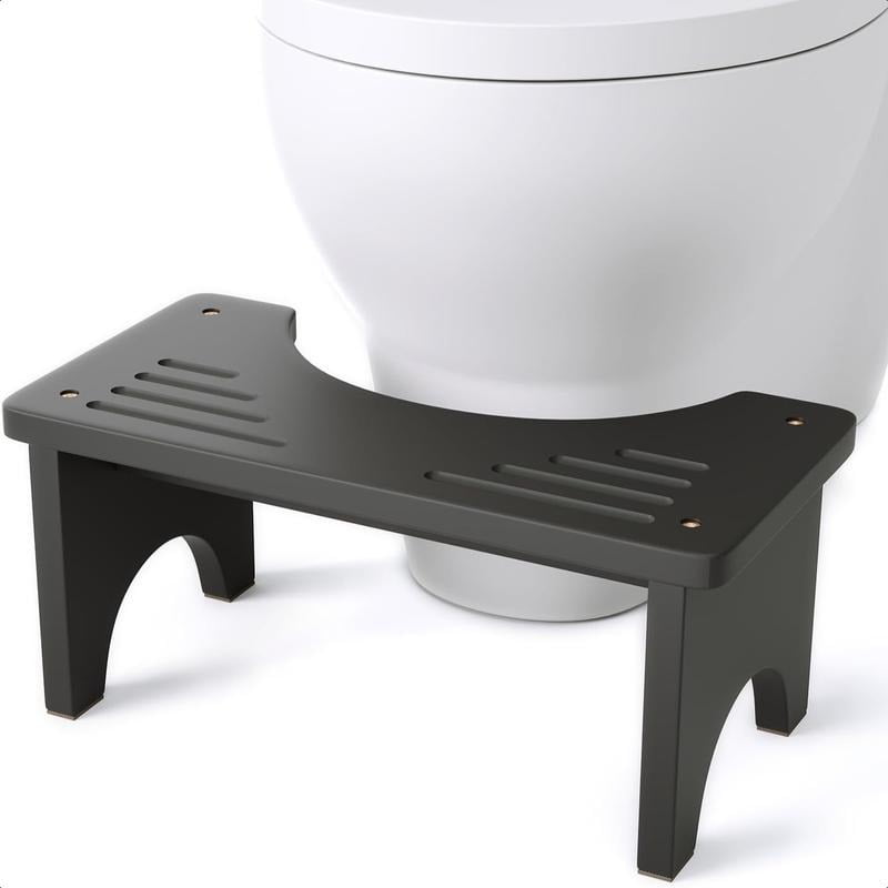 Bamboo Toilet Stool, Wooden Squatting Potty Stool for Adults, 7 Inch ...