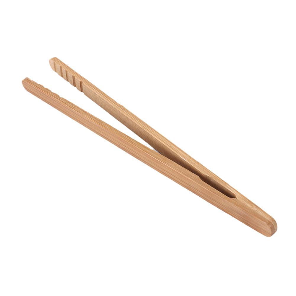 Bamboo Tongs,7 inch Wooden Toaster Tongs with Anti-Slip Design,Reusable ...