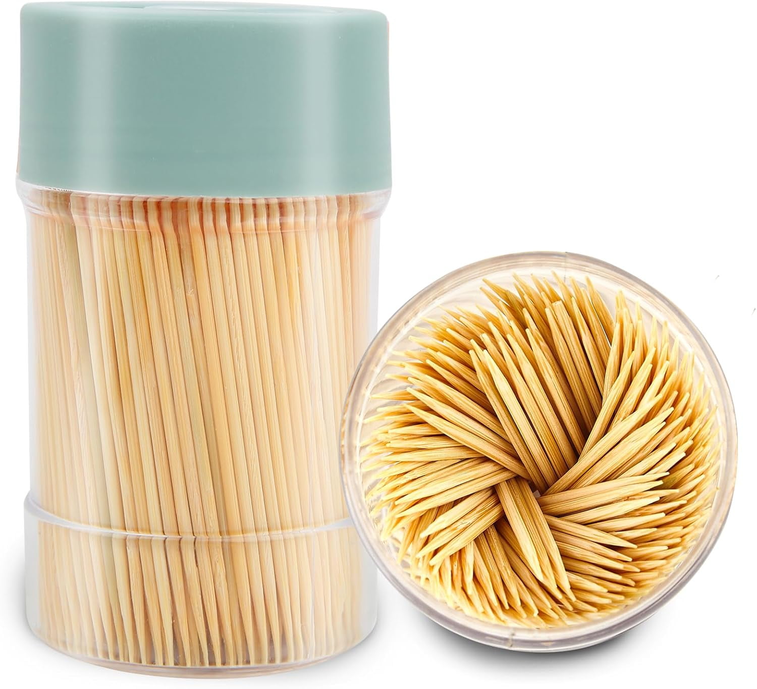 Bamboo Toothpicks [3000 Count] - With Reusable Toothpick Holder, Sturdy ...