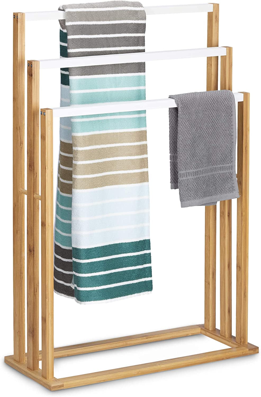 Bamboo Towel Stand Size: approx 82 x 54 x 24 cm Ascending Rails Towel ...