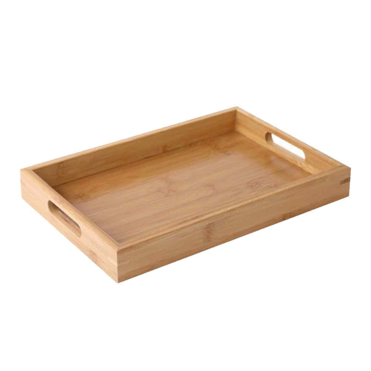 Bamboo Tray Rectangular Tea Tray Solid Wood Home Kung Fu Tea Set Water Cup Tray Wooden Bread ...