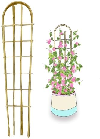 Bamboo Trellis,U-Shape Bamboo Trellis,4Feet,3pack,Trellis for Climbing ...