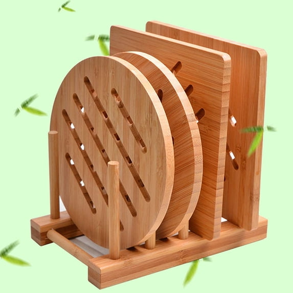 Bamboo Trivet Kitchen Bamboo Hot Pads Trivet Natural Bamboo Trivet Mat ...