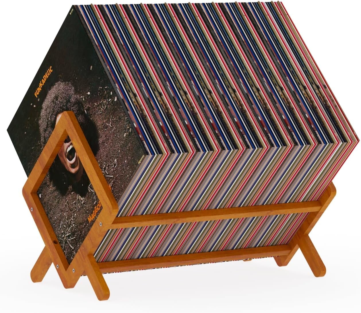 Bamboo Vinyl Record Holder Stand, Magazine Holders Desktop Bookshelf ...