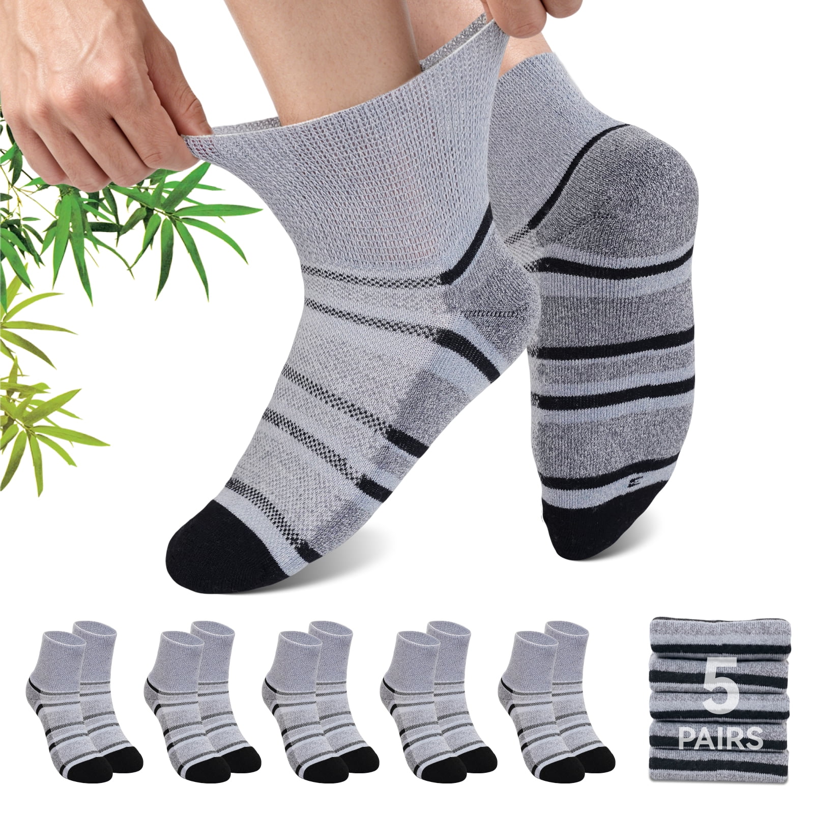 LOFIR Bamboo Viscose Diabetic Socks, Wide Non Binding Neuropathy Socks ...