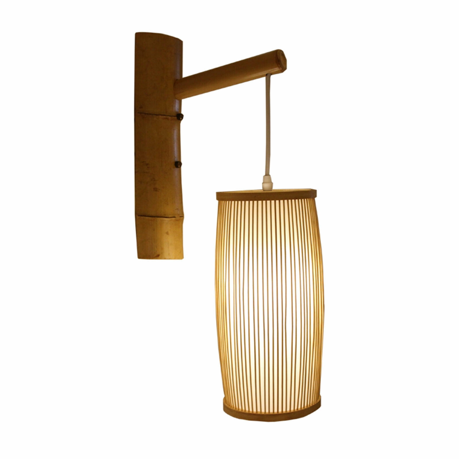 Bamboo Wicker Rattan Shande Lantern Wall Light Lamp Hanging Wall Lamp ...