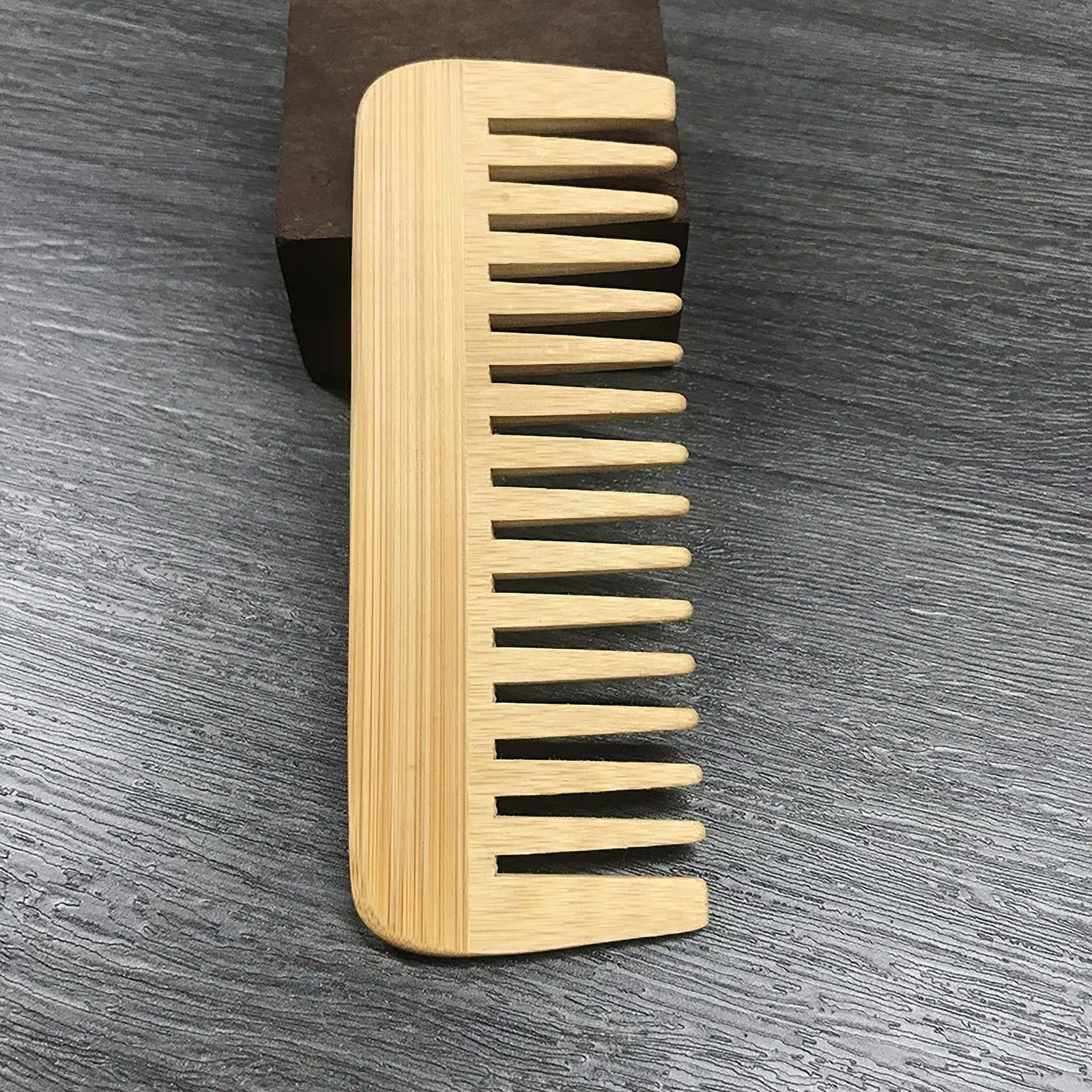 Bamboo Wide Tooth Comb Hair Brushes Detangling Combs Anti-Static Curly Hair for Women Men ...
