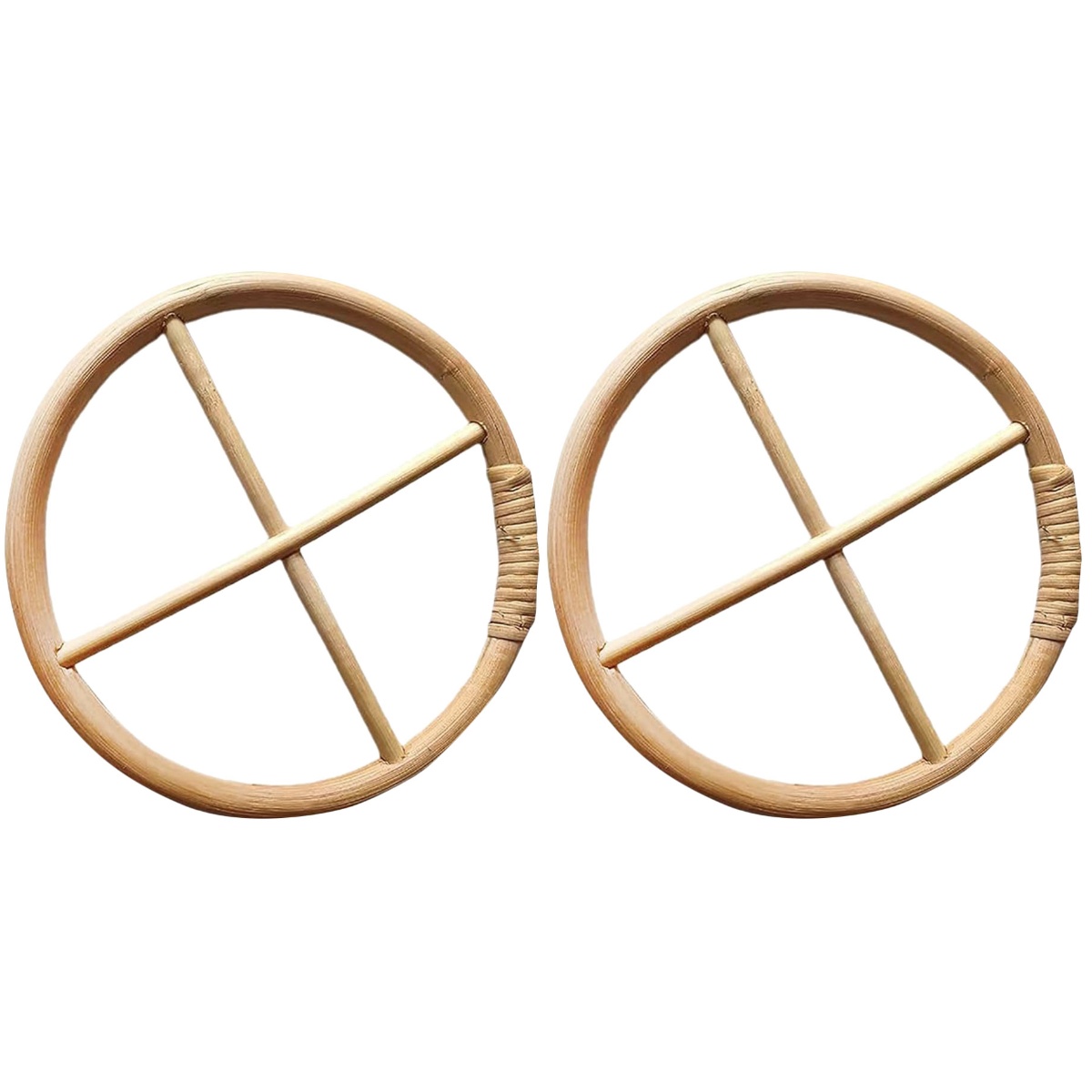 Bamboo Wind Chime Ring 2 Pieces Large Chimes Parts Hollow Outdoor ...