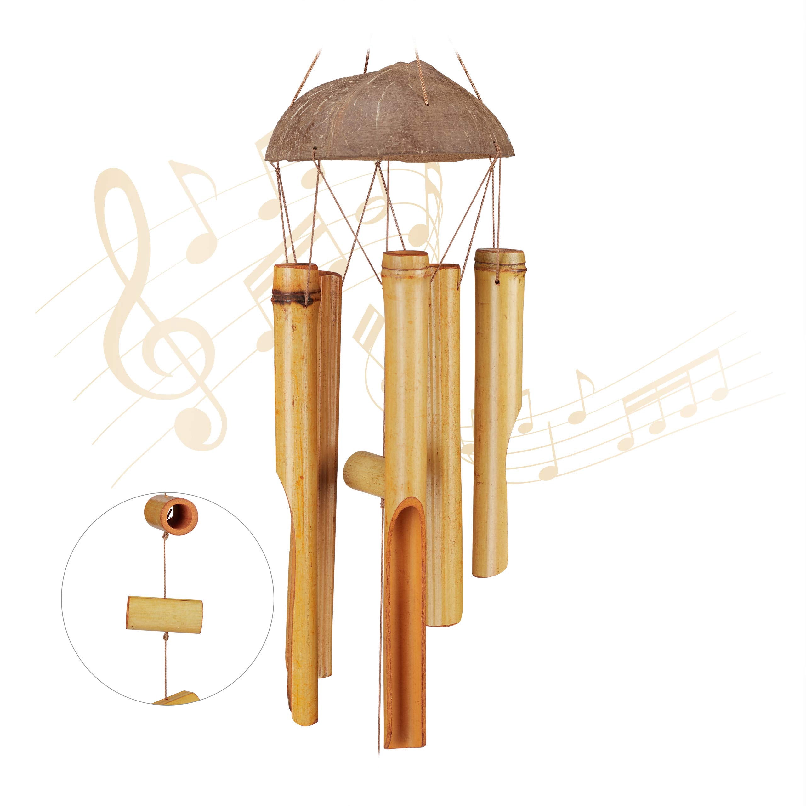 Bamboo Wind Chime, Wooden Chime, Weatherproof, For Balcony, Garden ...