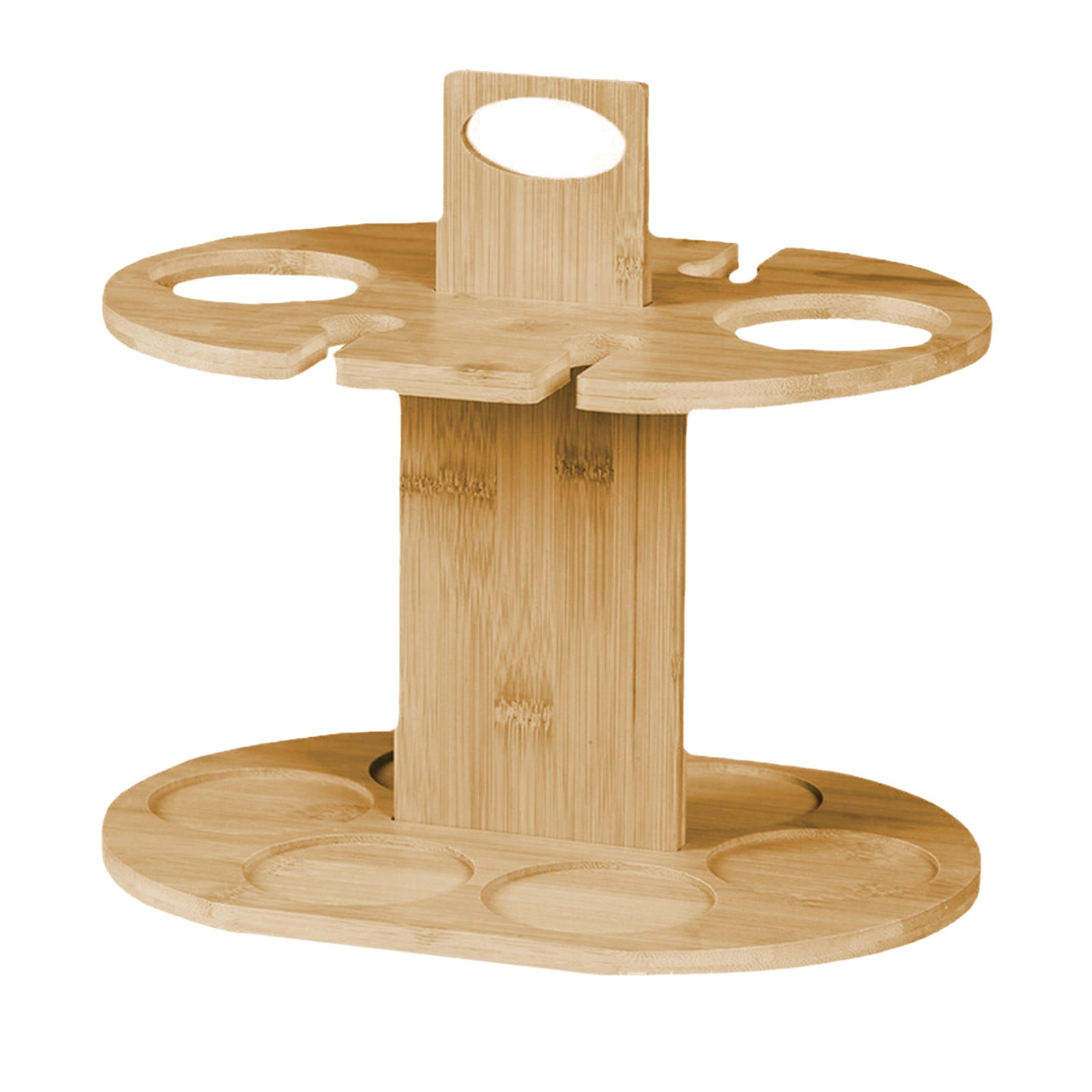 Bamboo Wine Glass Drying Rack | 4 Glass Holder & 2 Bottle Stand ...