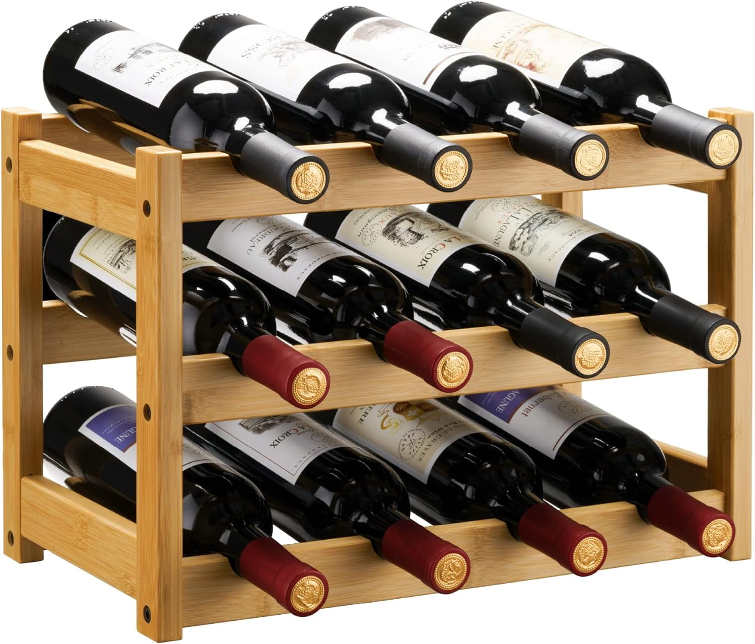 Bamboo Wine Rack, Sturdy and Durable Wine Storage Cabinet Shelf, Wine ...