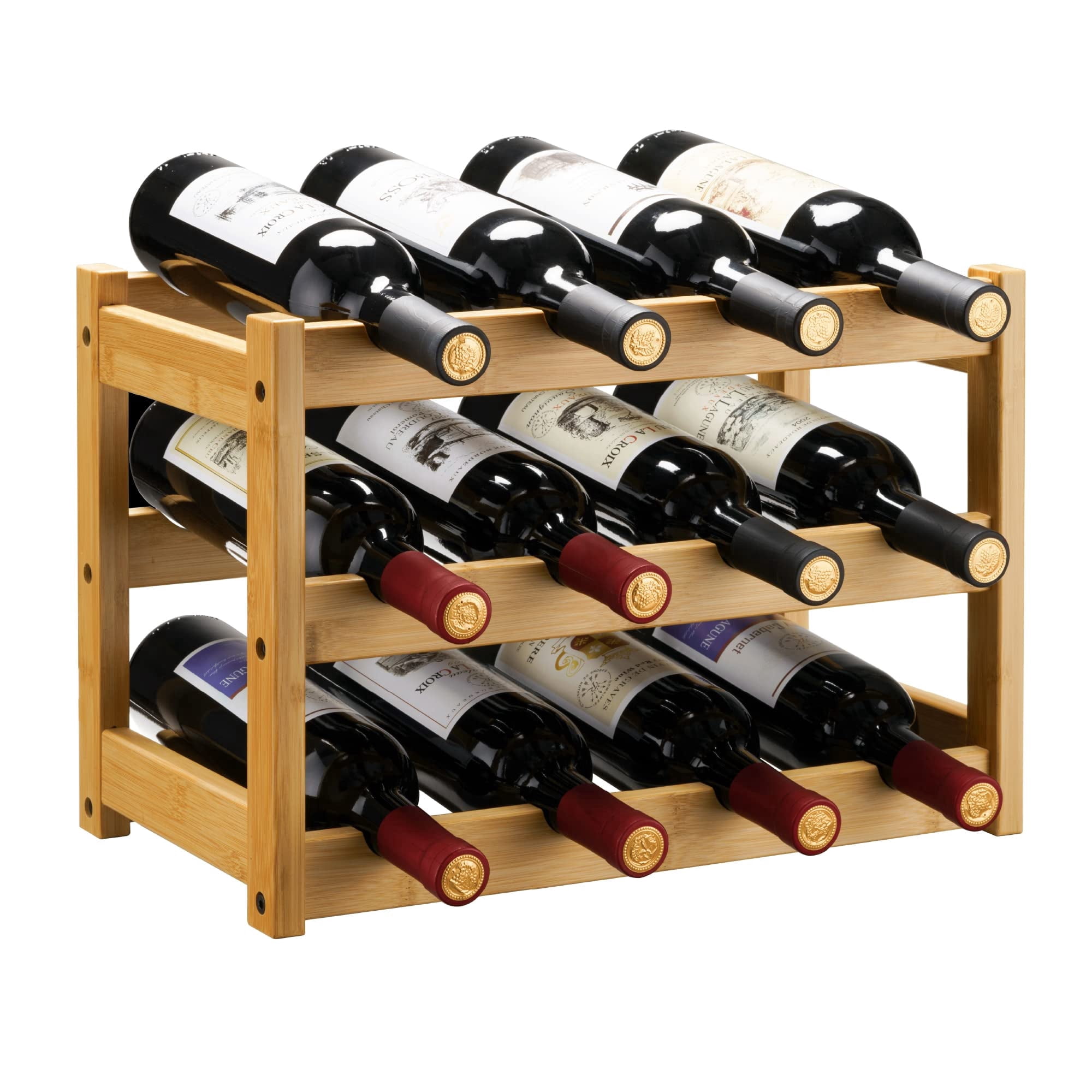 Bamboo Wine Rack, Sturdy and Durable Wine Storage Cabinet Shelf, Wine ...