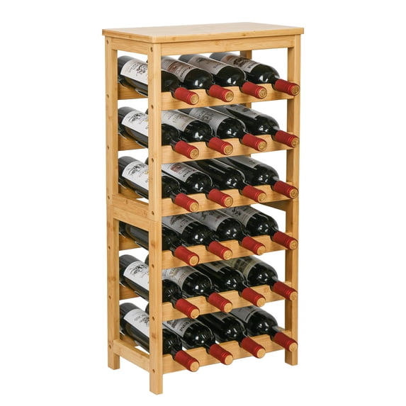 Bamboo Wine Rack, Sturdy and Durable Wine Storage Cabinet Shelf, Wine ...