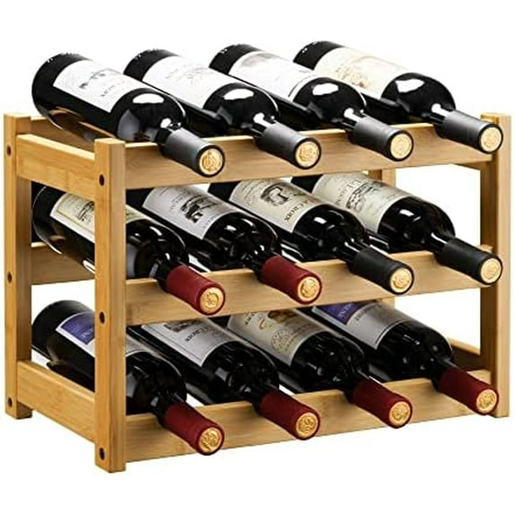 Bamboo Wine Rack, Sturdy and Durable Wine Storage Cabinet Shelf, Wine ...