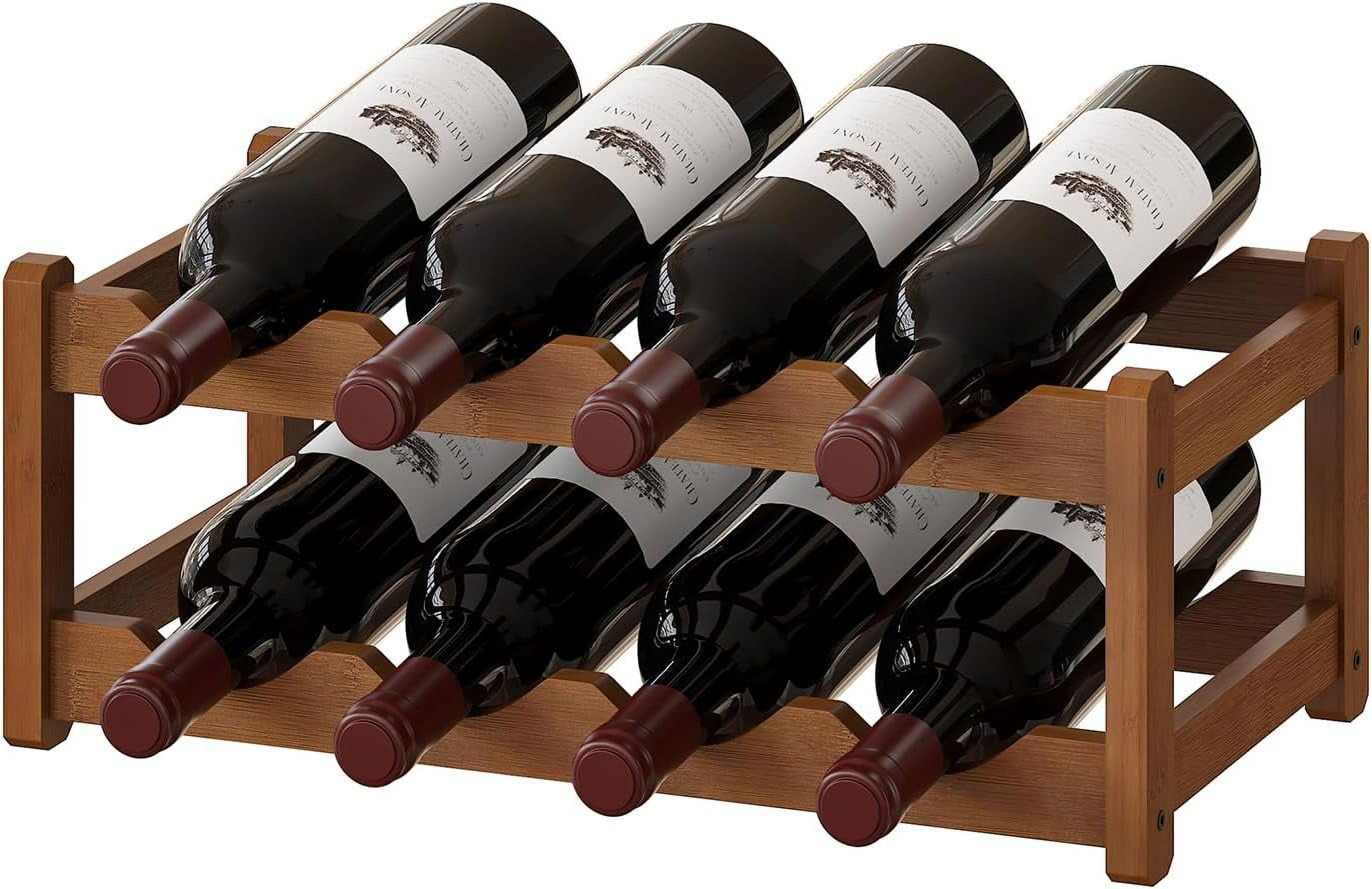 Bamboo Wine Rack Wine Storage Cabinet Shelf 8 Bottle Wine Racks ...