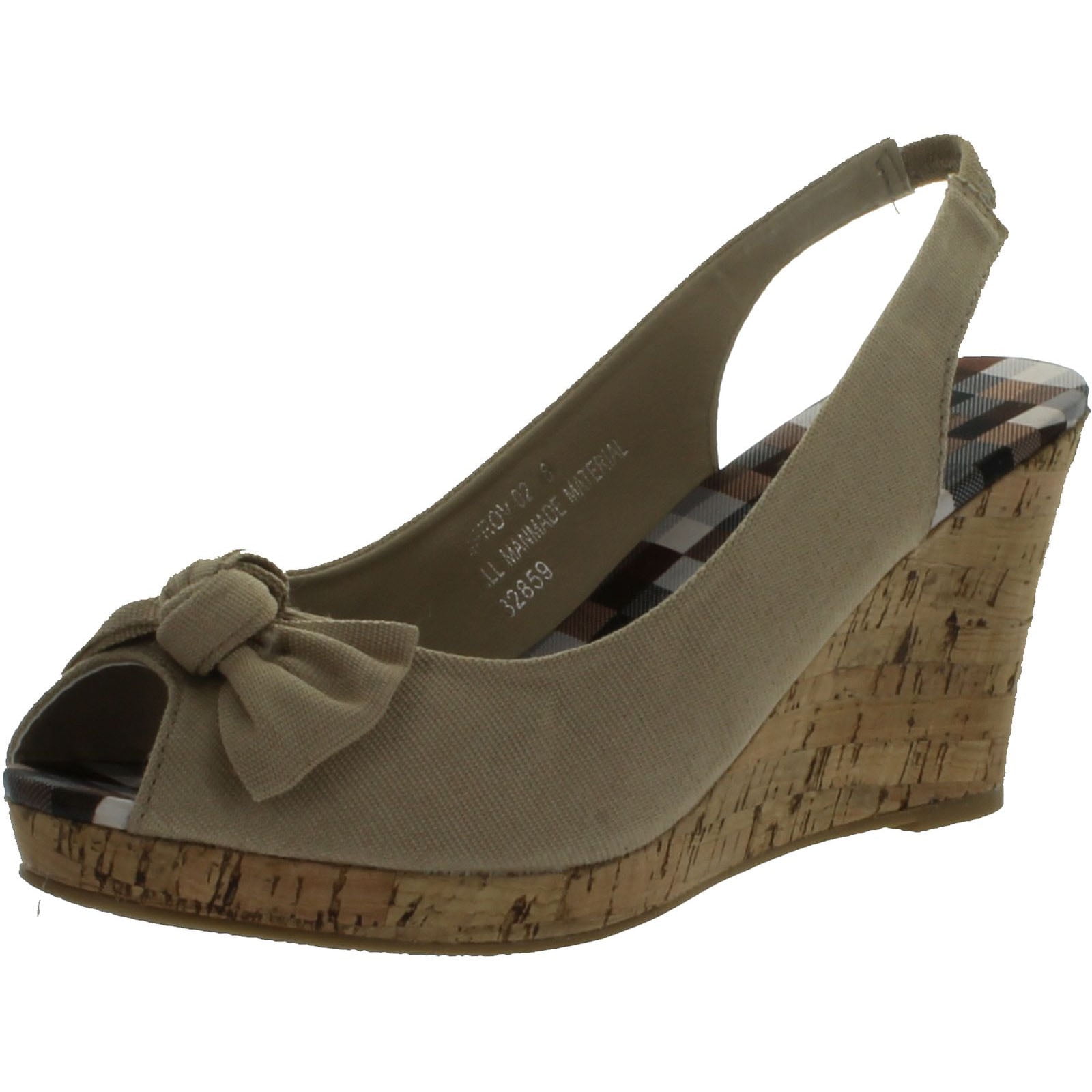 Bamboo Women's Wedge Sandals with Faux Cork Sole and Bow Design ...